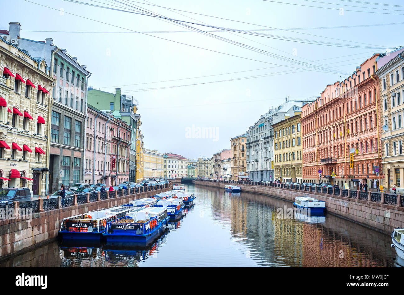 SAINT PETERSBURG, RUSSIA - APRIL 27, 2015: Beautiful cityscape with ...