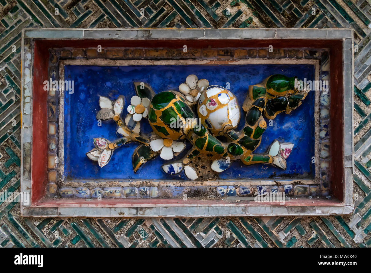 Ornate Carving inside the historic Imperial City of Hue, Vietnam Stock ...
