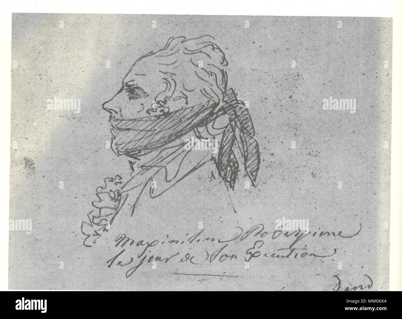 . English: Robespierre sketched on the day of his execution . 28 July ...