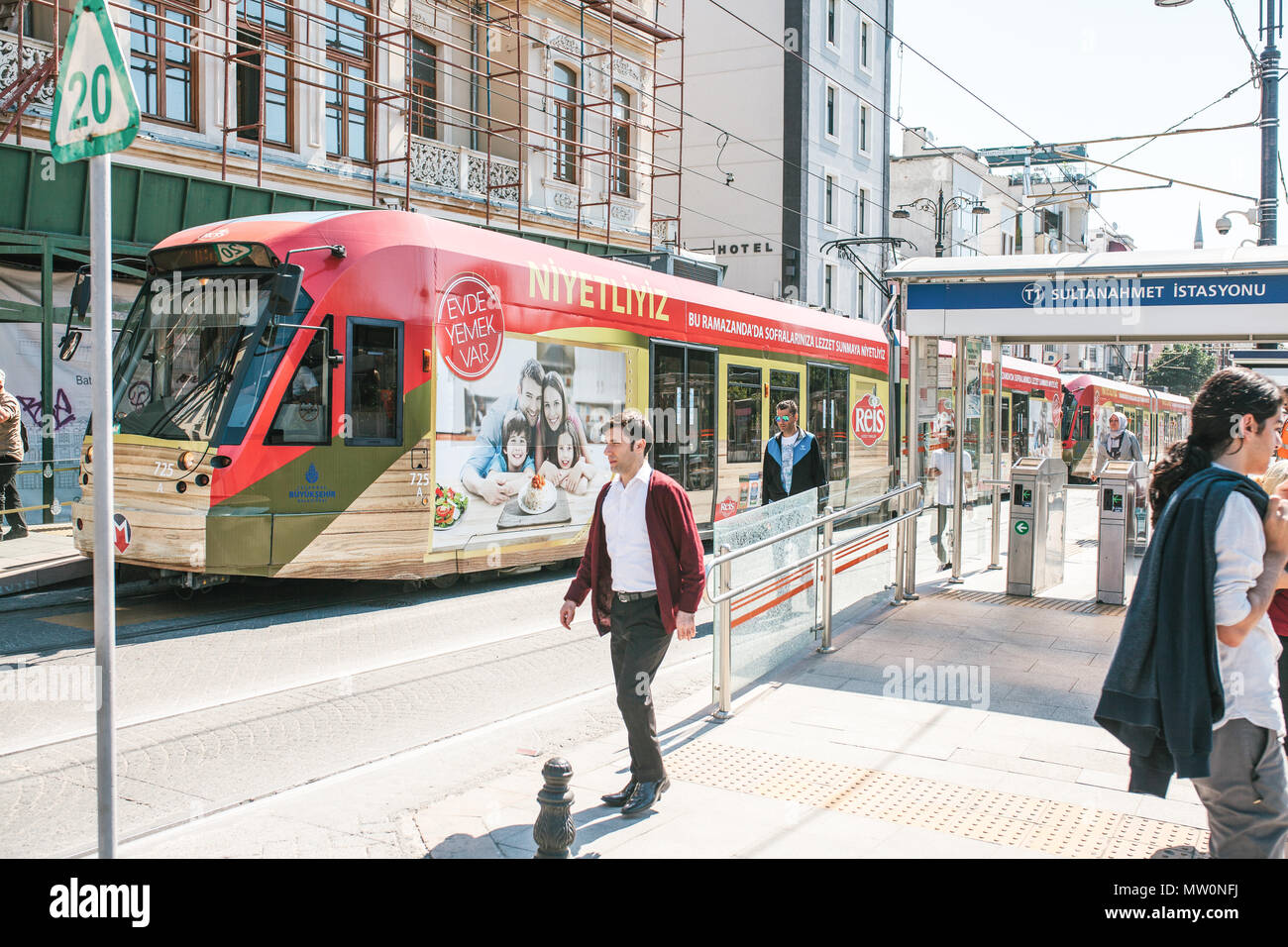 Editorial image of modern turkish overground metro train or tram in the ...