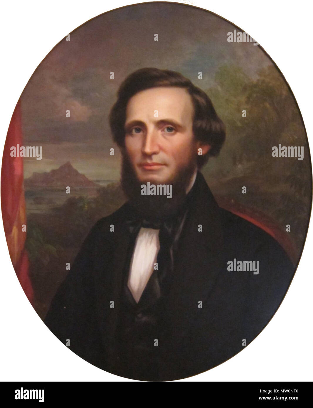. Portrait of William Little Lee, on display at Aliiolani Hale . mid ...