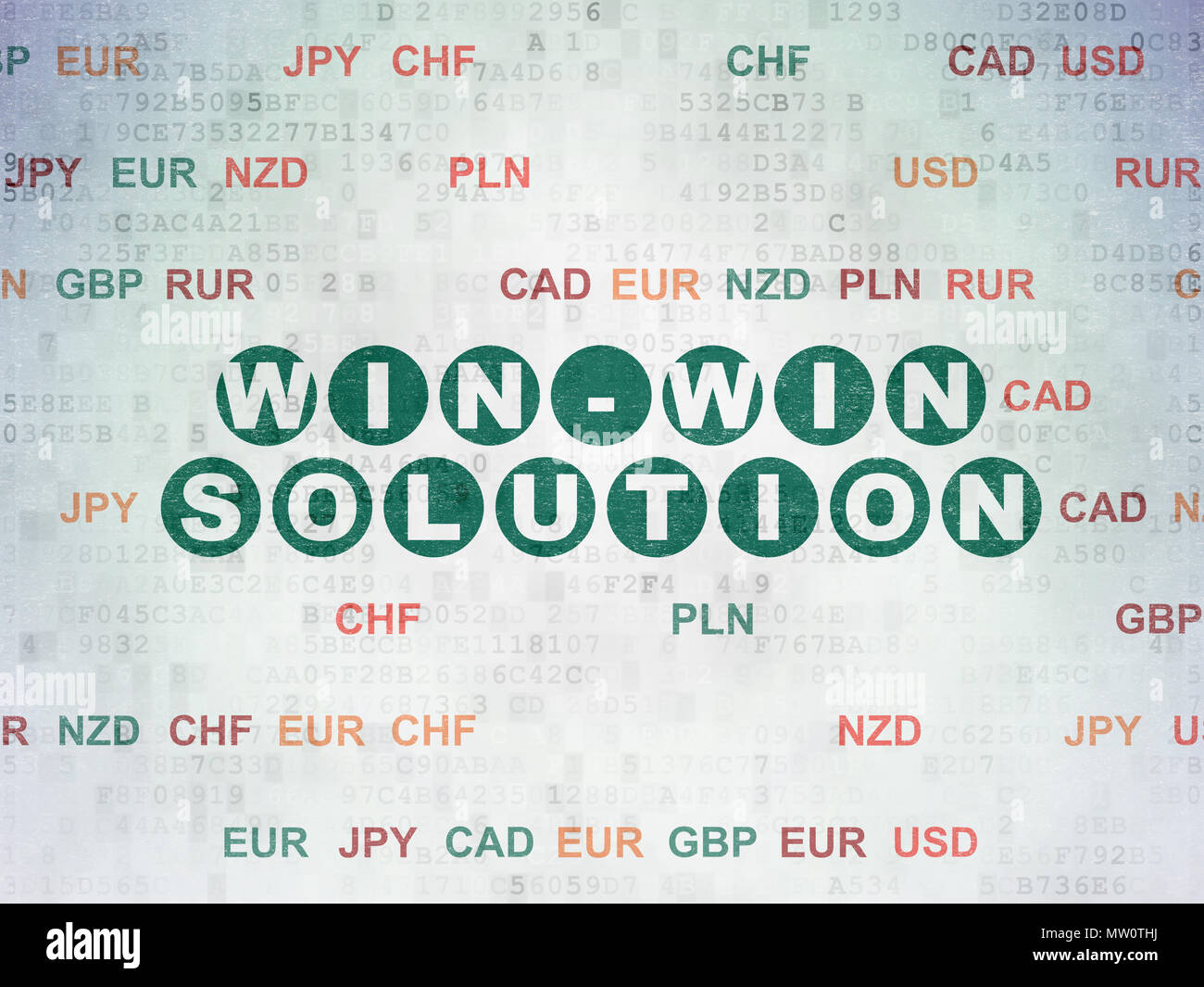 Finance concept: Painted green text Win-win Solution on Digital Data ...