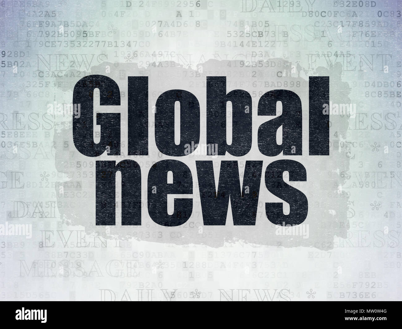 News concept: Painted black text Global News on Digital Data Paper ...