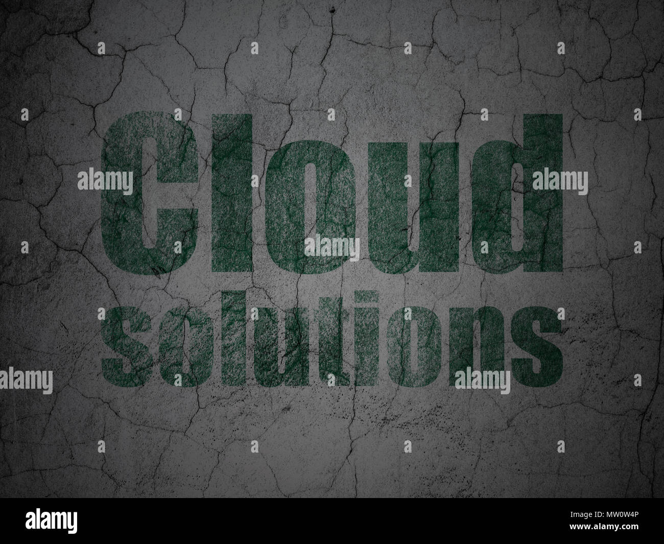 Cloud computing concept: Green Cloud Solutions on grunge textured ...