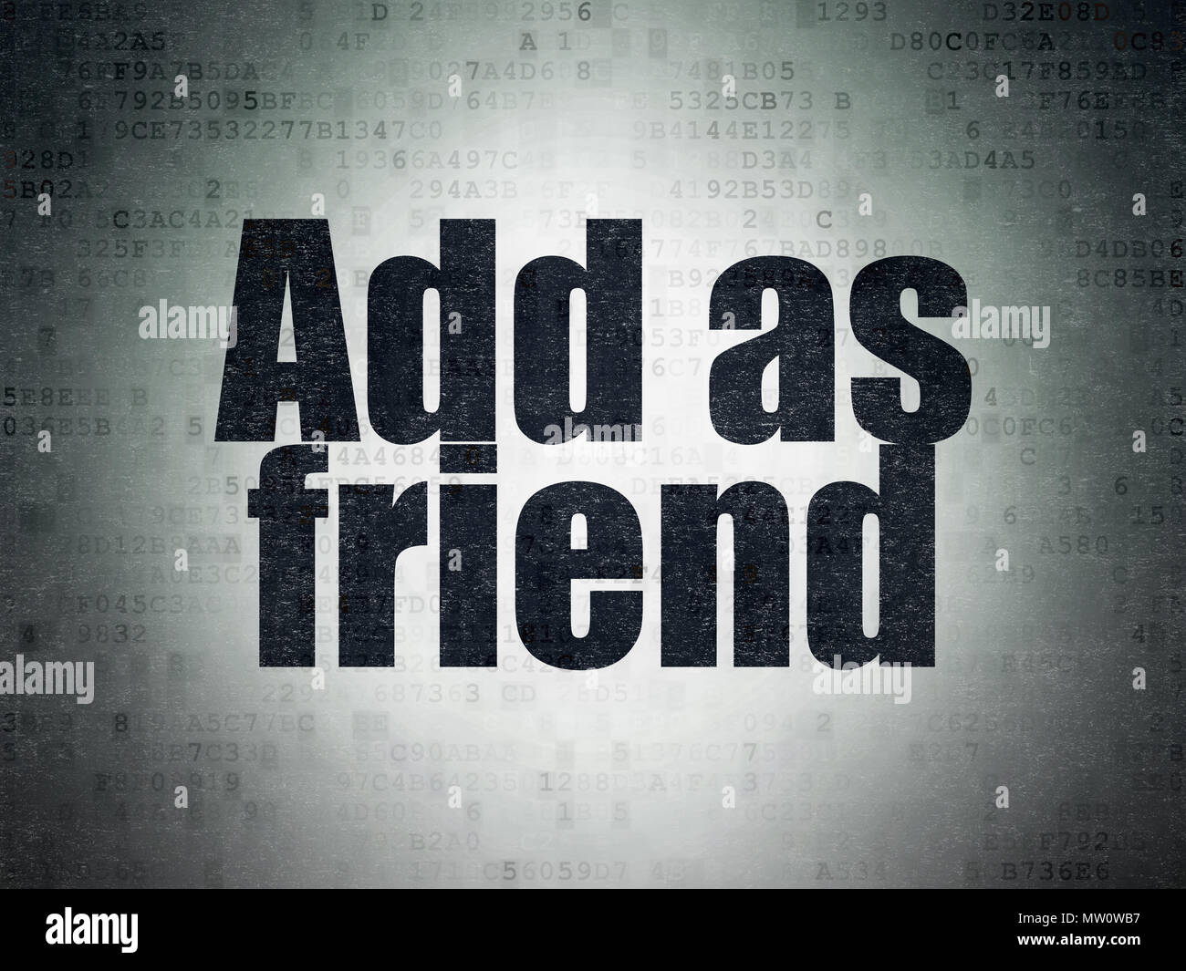Social network concept: Painted black word Add as Friend on Digital ...