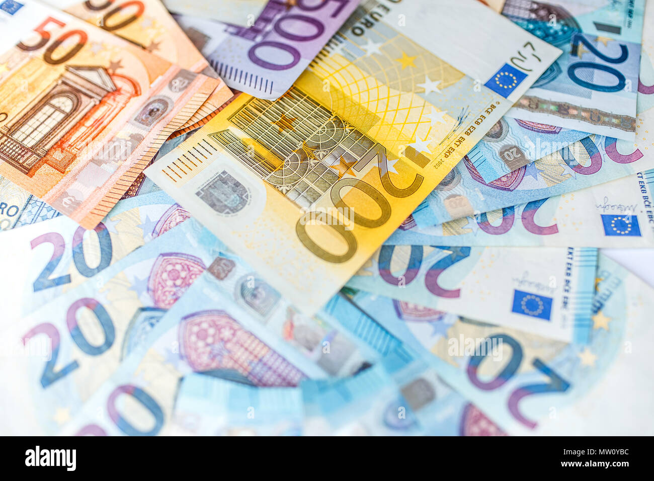 Euro Money Banknotes, pile of paper euro banknotes Stock Photo - Alamy