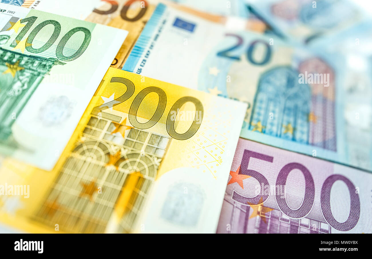 Euro Money Banknotes, pile of paper euro banknotes Stock Photo - Alamy