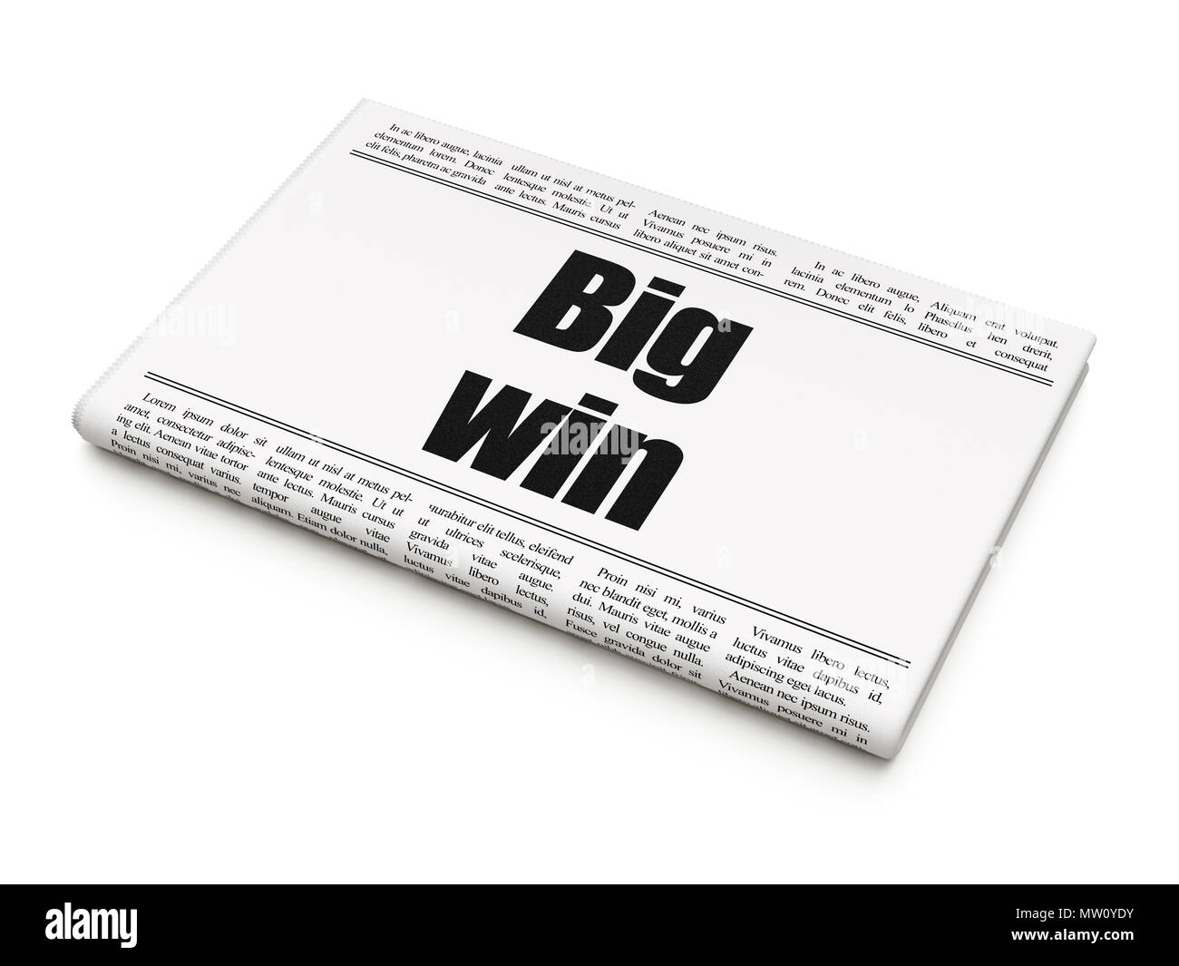 Finance concept: newspaper headline Big Win on White background, 3D ...