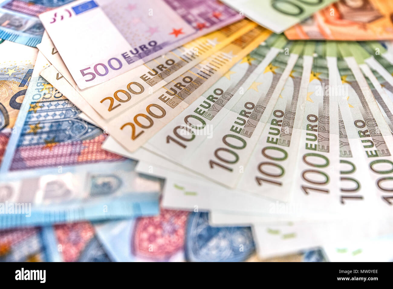 Euro Money Banknotes, pile of paper euro banknotes Stock Photo - Alamy