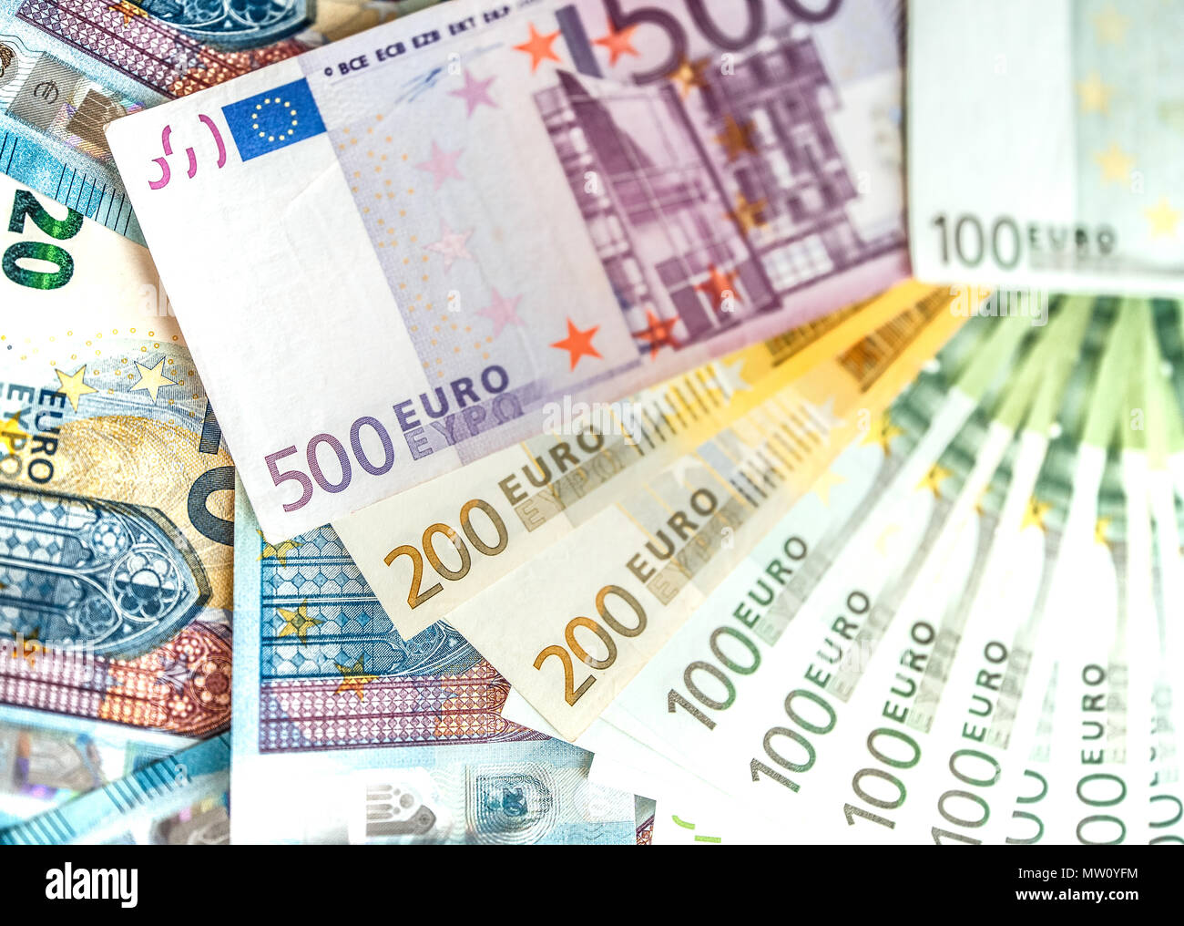 Euro Money Banknotes, pile of paper euro banknotes Stock Photo - Alamy