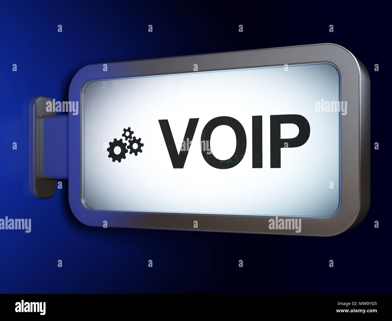 Web design concept: VOIP and Gears on advertising billboard background ...