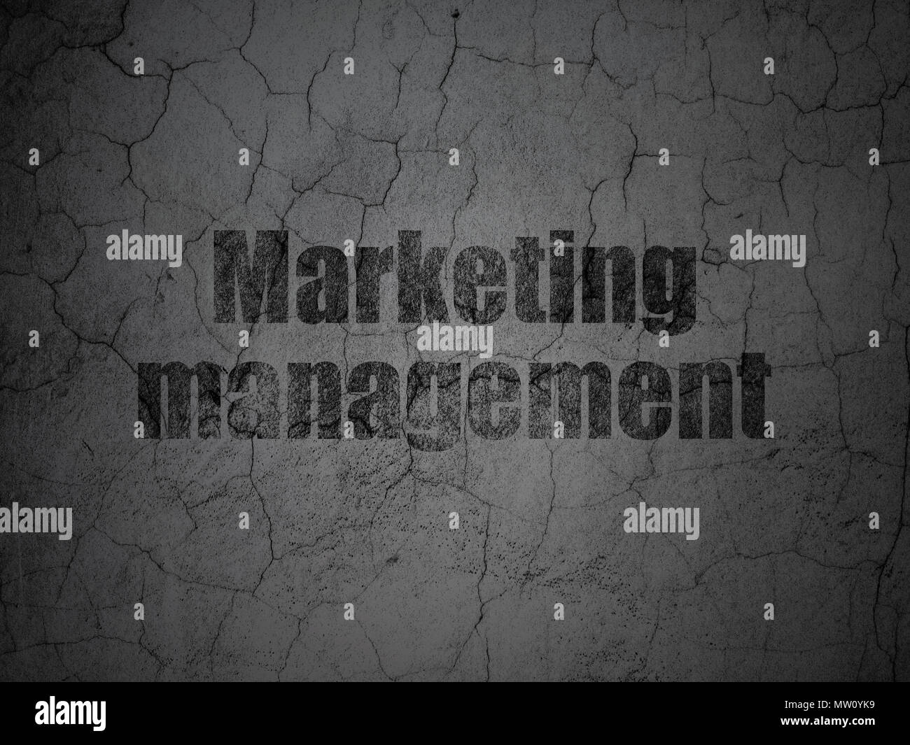 Marketing concept: Black Marketing Management on grunge textured ...