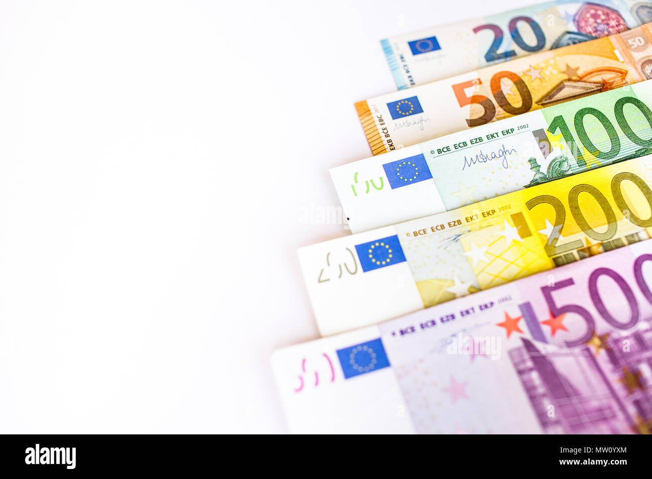 Euro cash. Many Euro banknotes of different values Stock Photo - Alamy