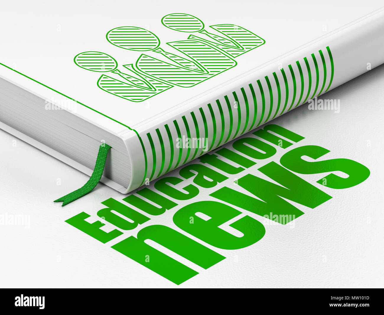 News concept: closed book with Green Business People icon and text ...