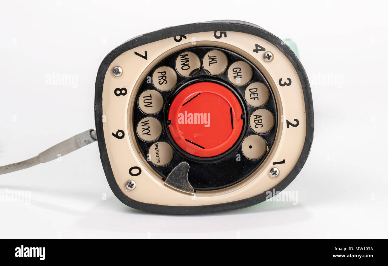 Bottom Dialer of Old Retro Telephone, one piece rotary dial on bottom ...
