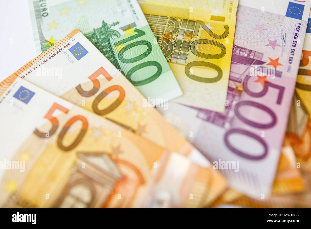 Different Euro banknotes Stock Photo - Alamy