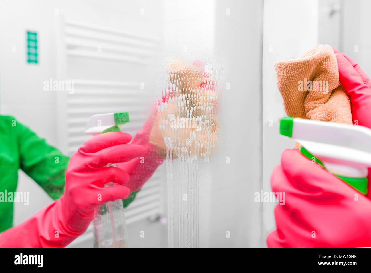 Hand in bathroom mirror hi-res stock photography and images - Alamy