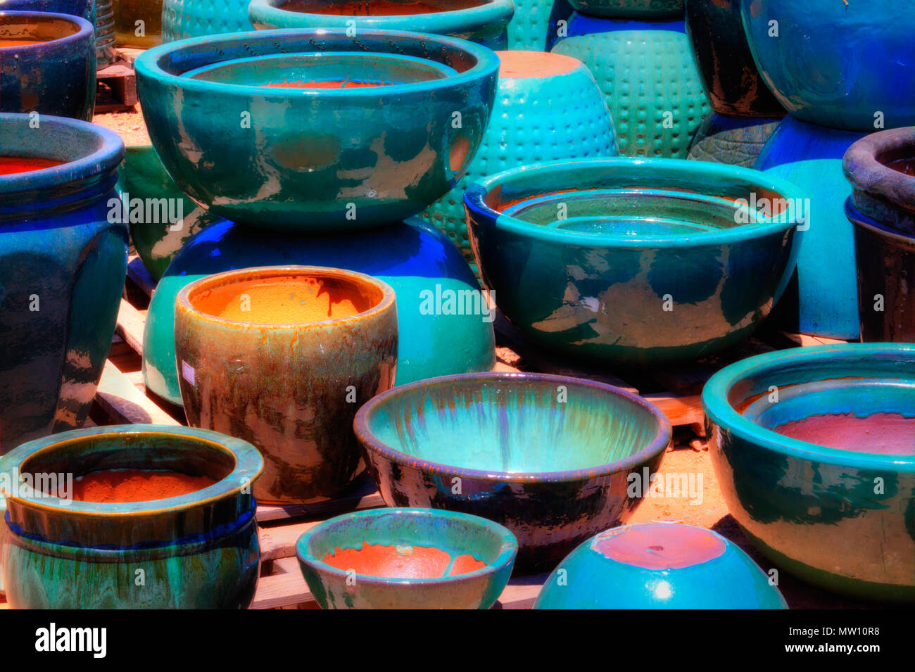Colorful Pots for Planting Stock Photo - Alamy