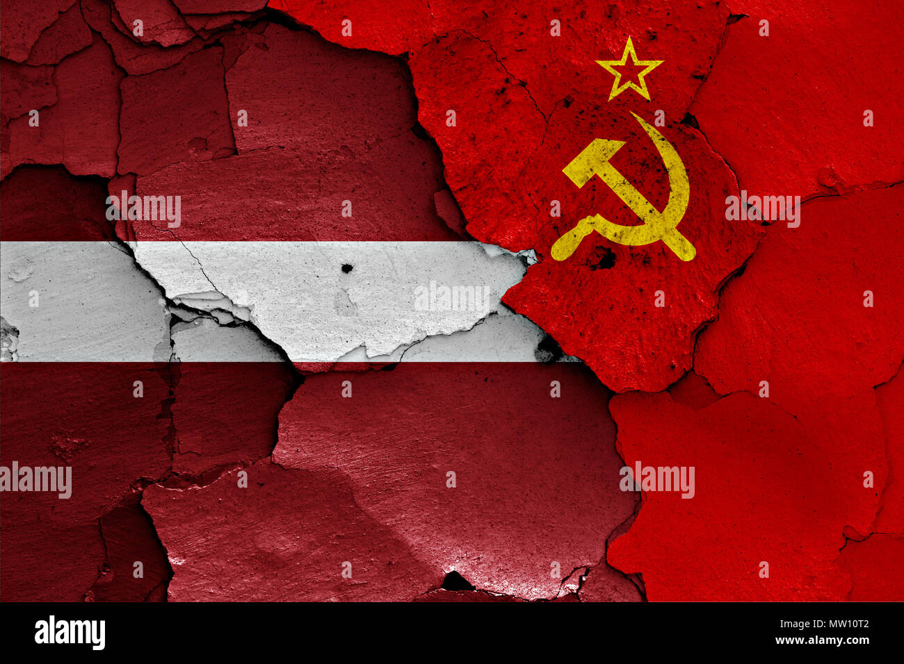 flags of Latvia and Soviet Union Stock Photo - Alamy