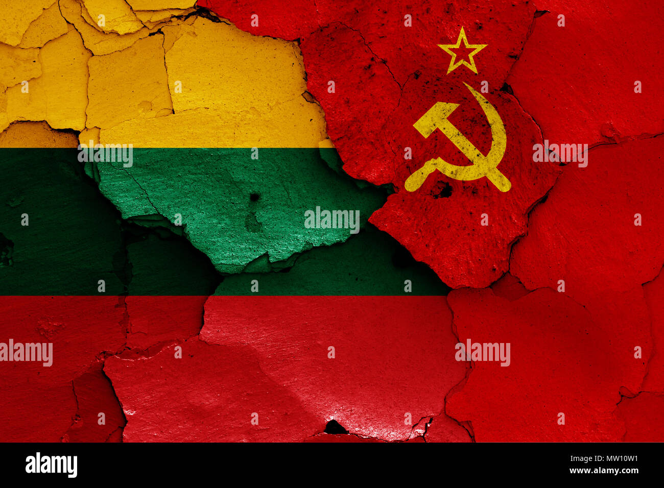 flags of Lithuania and Soviet Union Stock Photo - Alamy