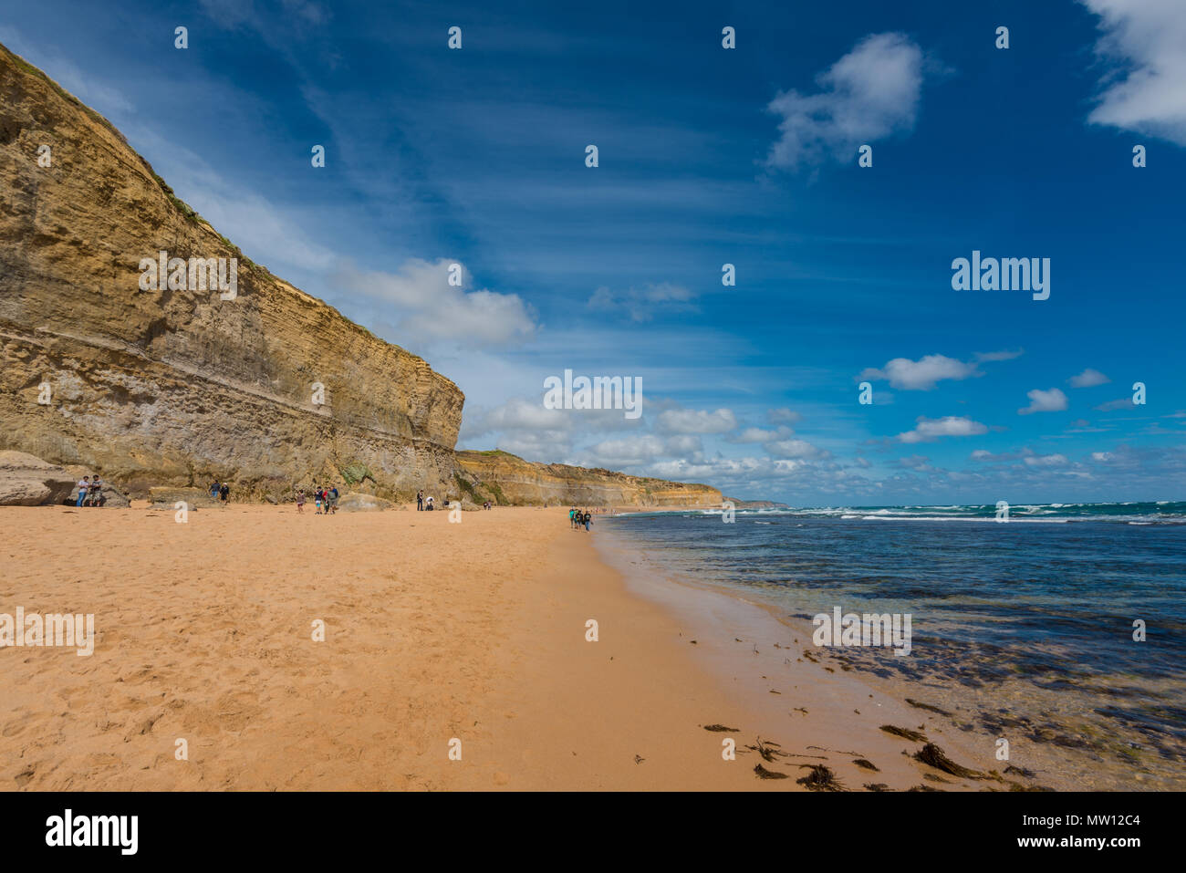 Gibson Steps leading to a beach of limestone stacks, Port Campbell ...