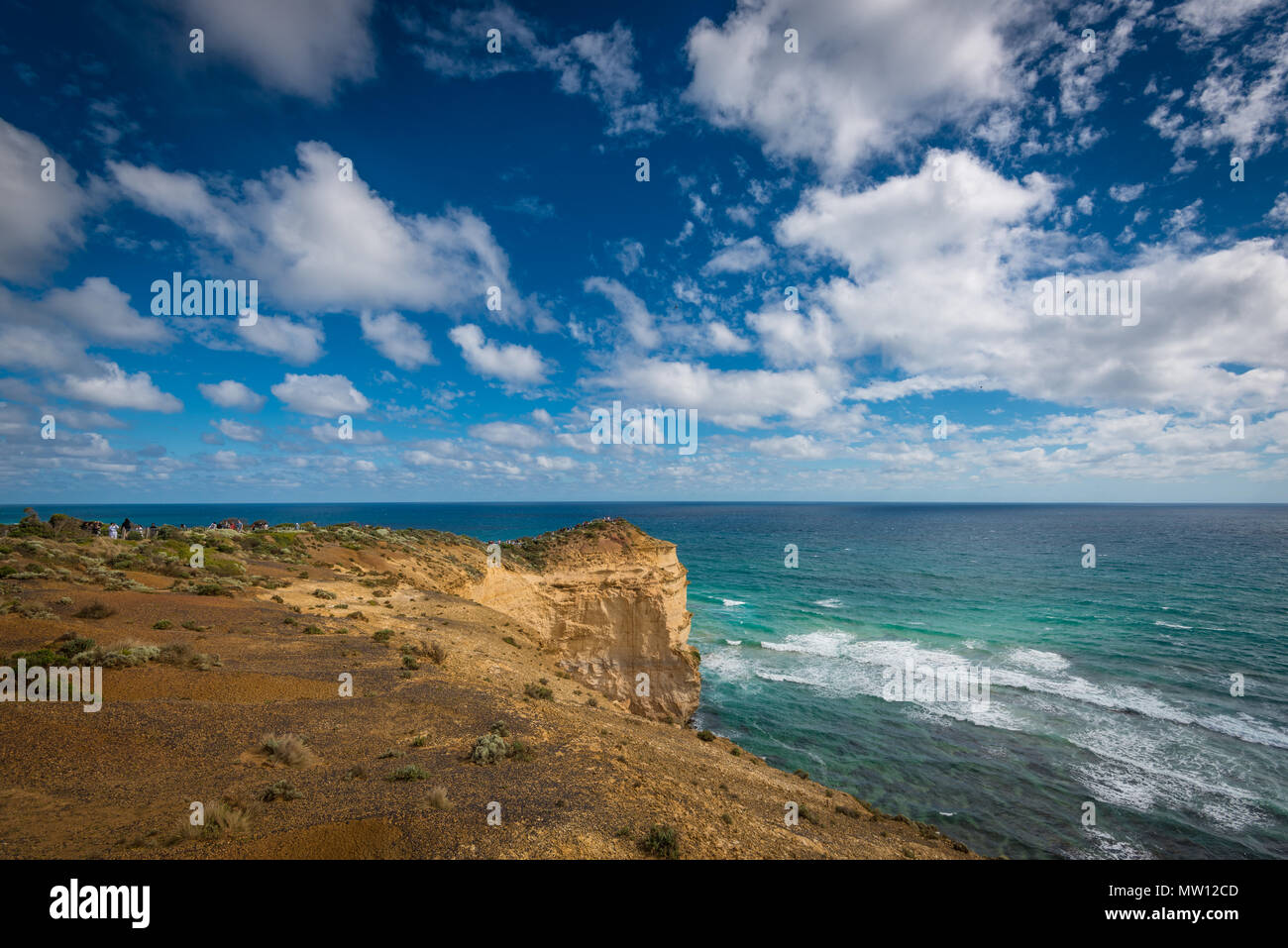 Gibson Steps leading to a beach of limestone stacks, Port Campbell ...