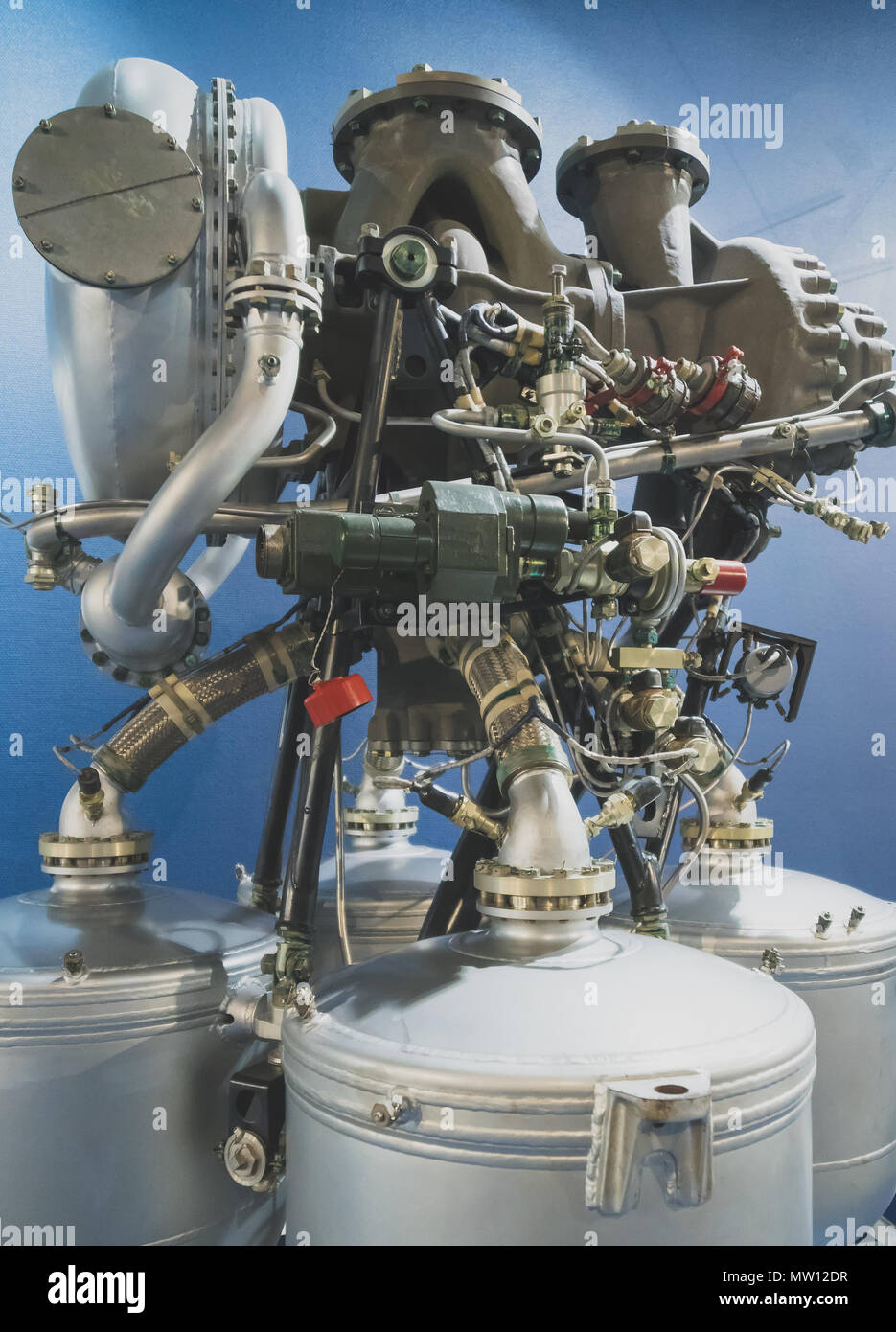 Close-up view of soviet liquid rocket engine Stock Photo - Alamy