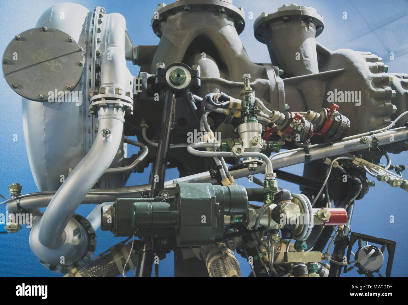 Details of soviet liquid rocket engine Stock Photo - Alamy
