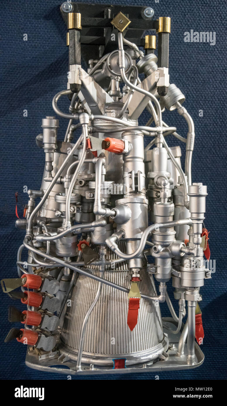 Close-up view of soviet liquid rocket engine Stock Photo - Alamy