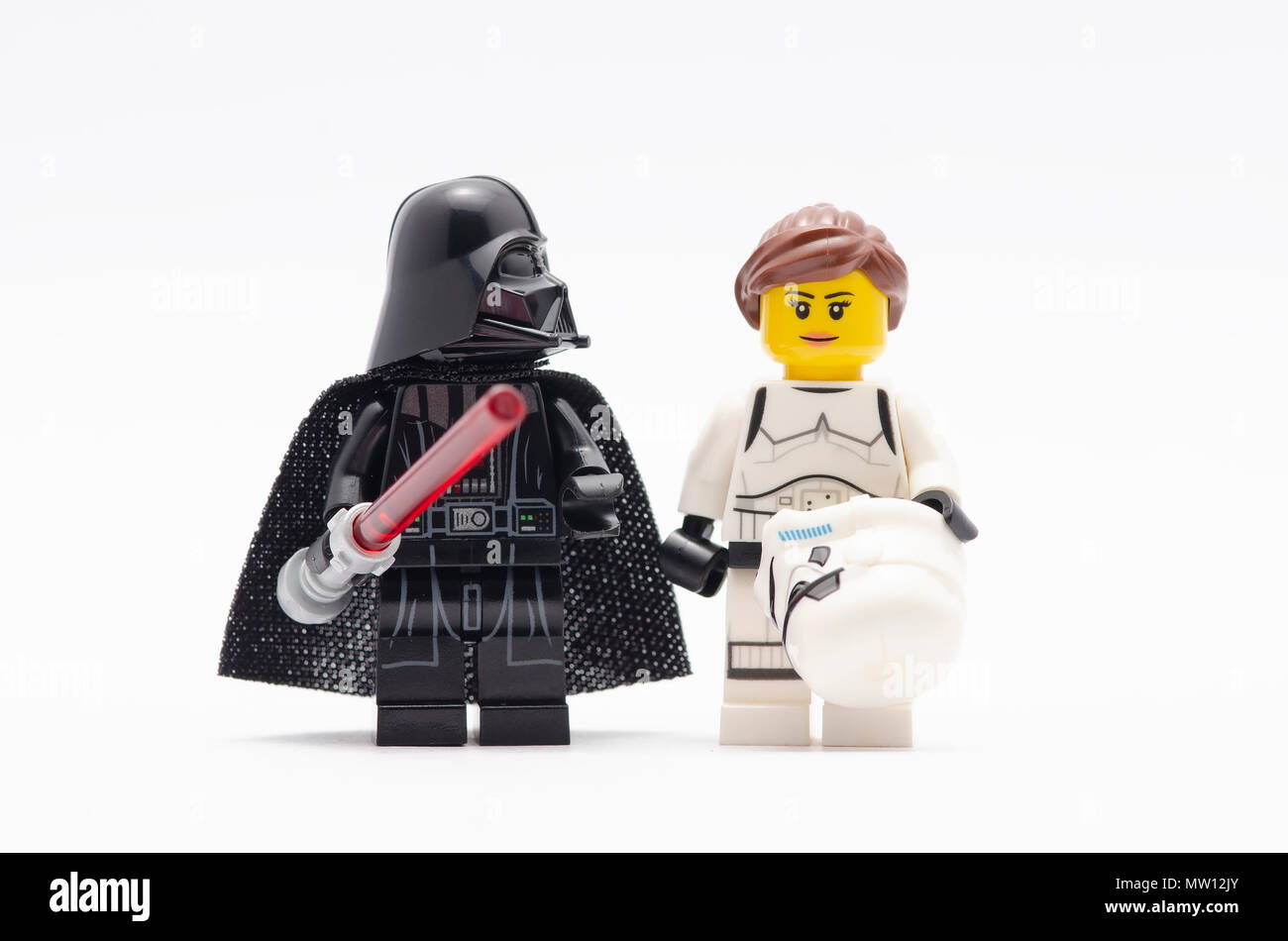 mini figure of darth vader with princess leia in storm trooper suit ...