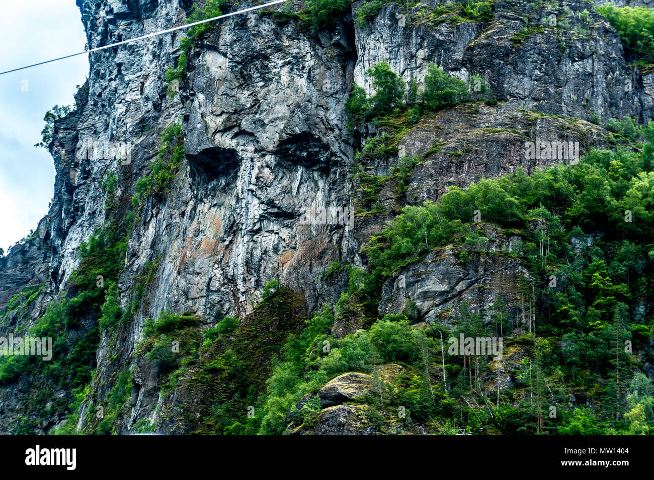 mystery stone face in norway Stock Photo - Alamy