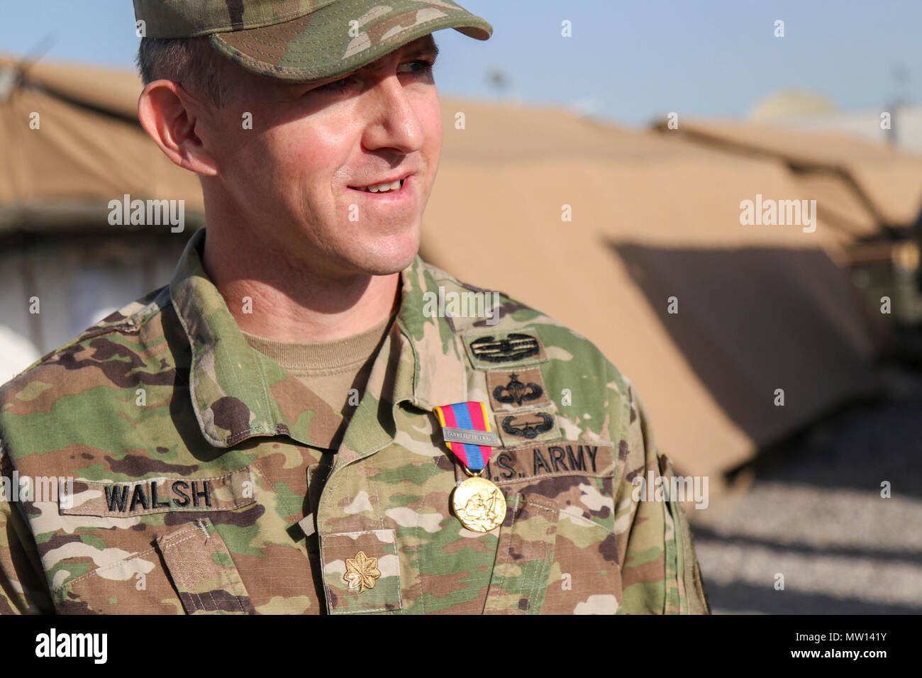 U.S. Army Maj. Christopher Walsh, a Paratrooper deployed in support of ...