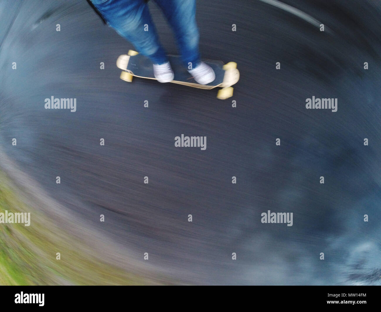 Fast riding longboard, motion blur Stock Photo - Alamy