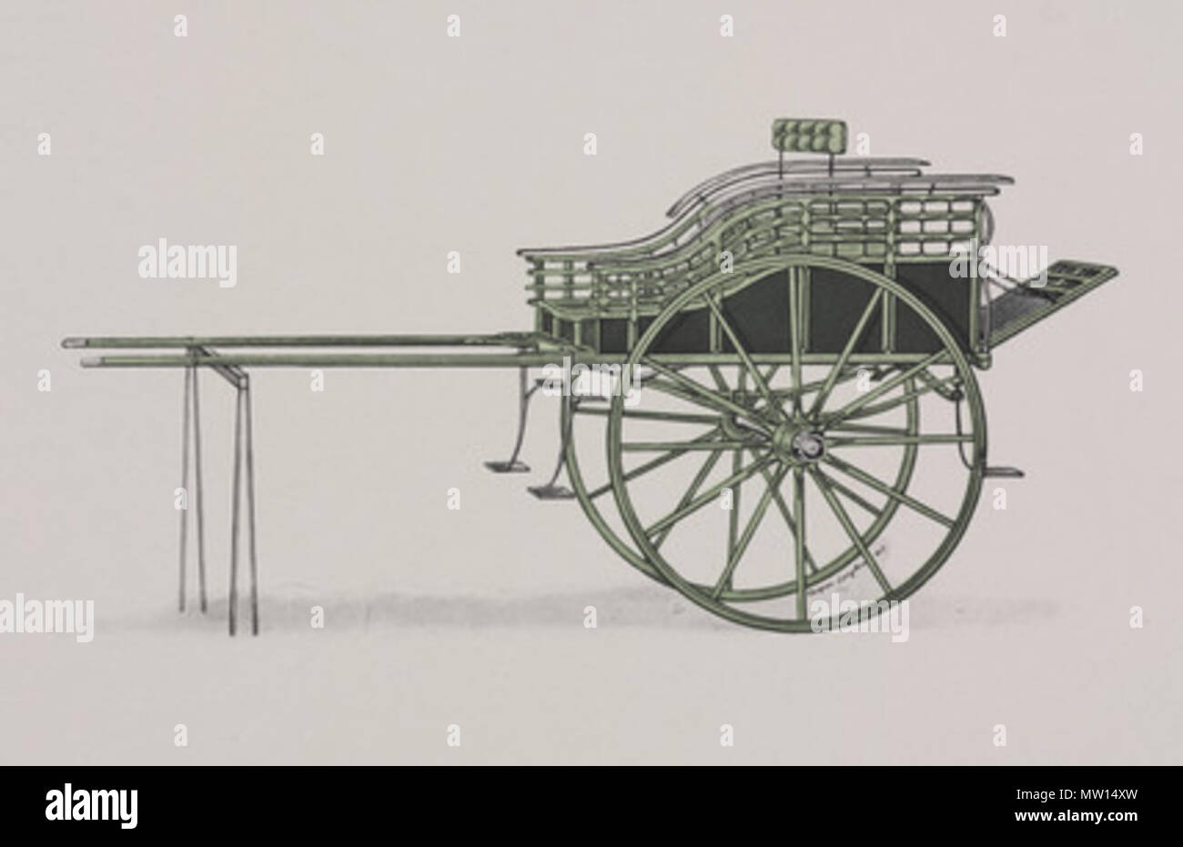. Print. One of a series of designs for various types of horse-drawn ...