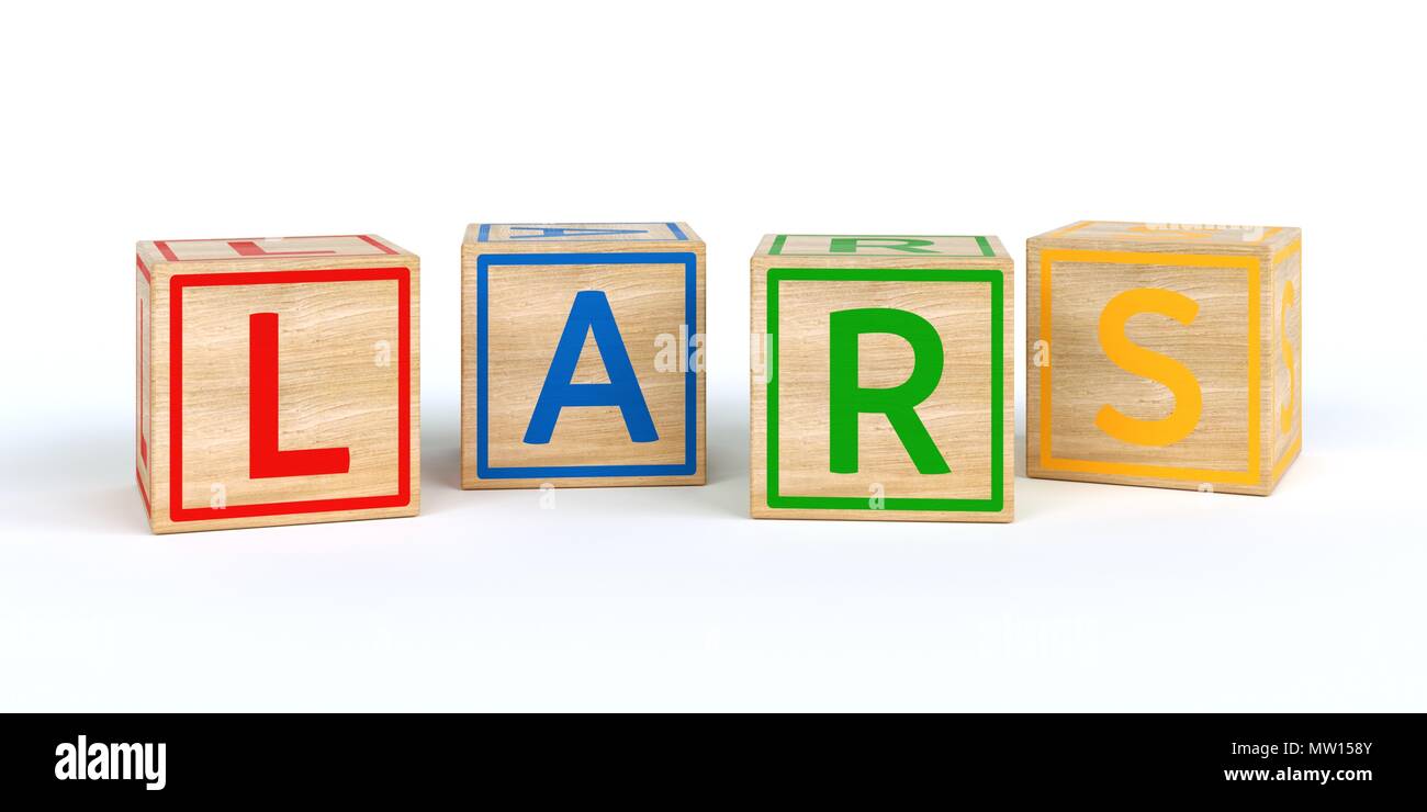 The name lars written with Isolated wooden toy cubes Stock Photo - Alamy