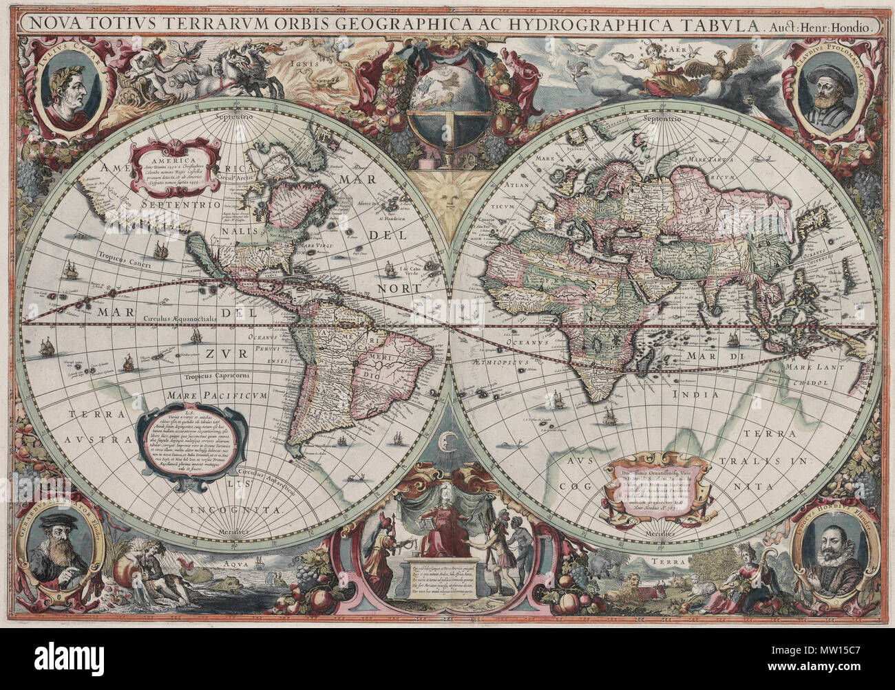 . This is an image of Nova totius Terrarum Orbis geographica ac hydrographica tabula, a map of ...