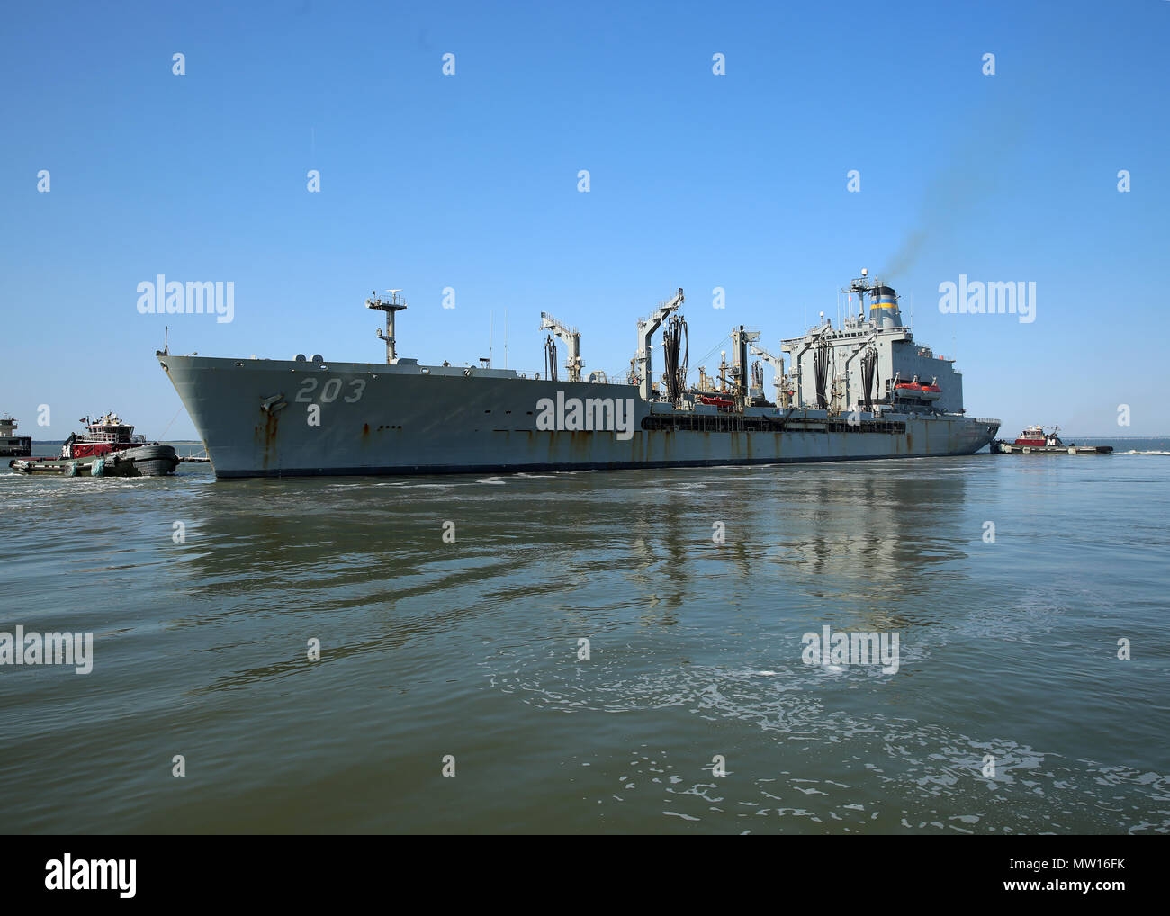 Fleet replenishment oiler usns laramie t ao 203 hi-res stock ...