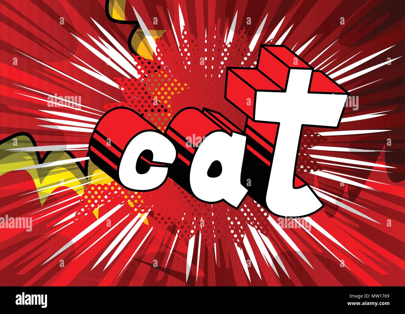 Cat - Comic book word on abstract background Stock Vector Image & Art ...