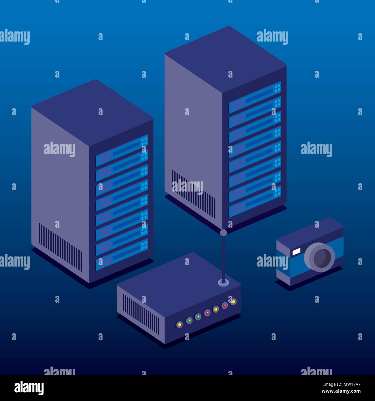 data center technology isometric icons Stock Vector Image & Art - Alamy