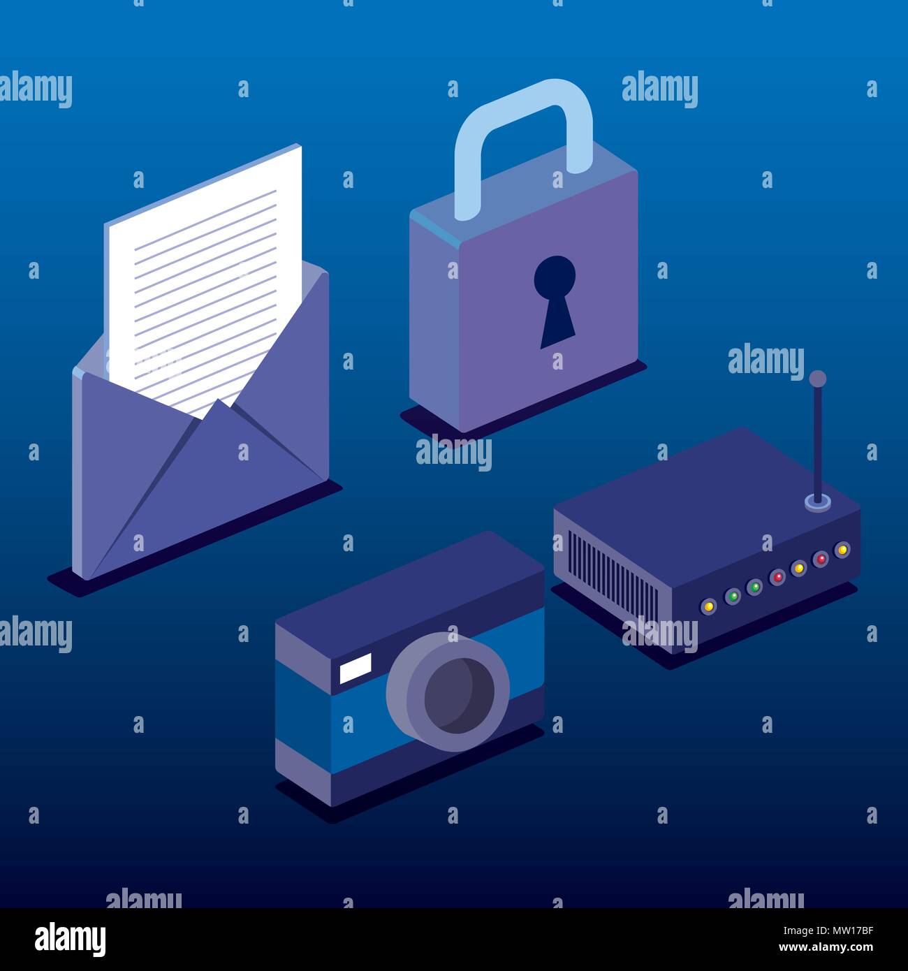digital technology isometrics icons Stock Vector Image & Art - Alamy
