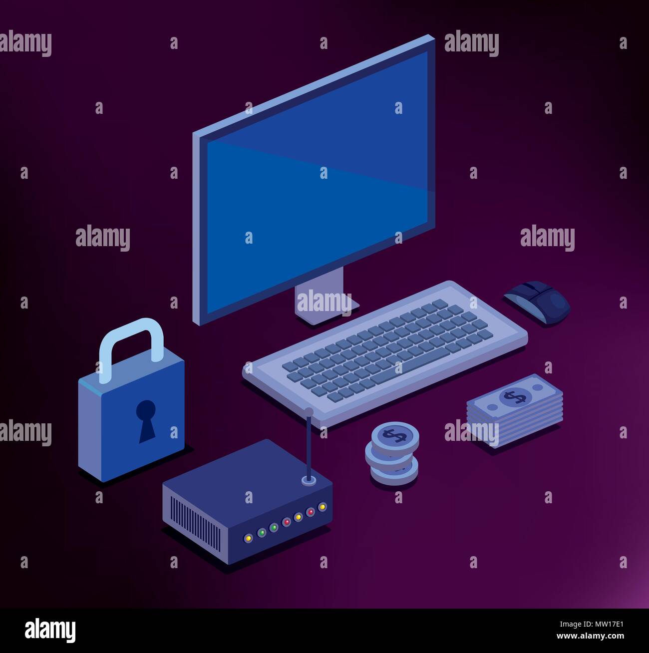 cyber security isometrics icons Stock Vector Image & Art - Alamy