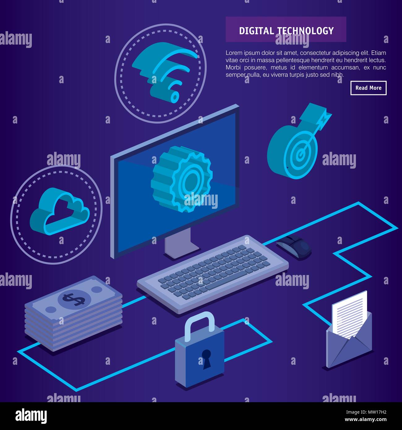 digital technology isometrics icons Stock Vector Image & Art - Alamy