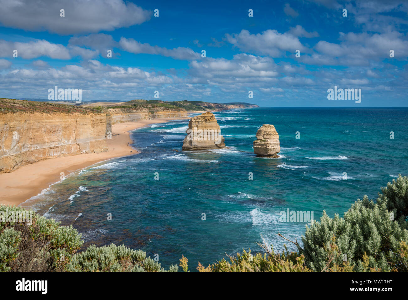 The Twelve Apostles, limestone stacks along the shore of Port Campbell ...