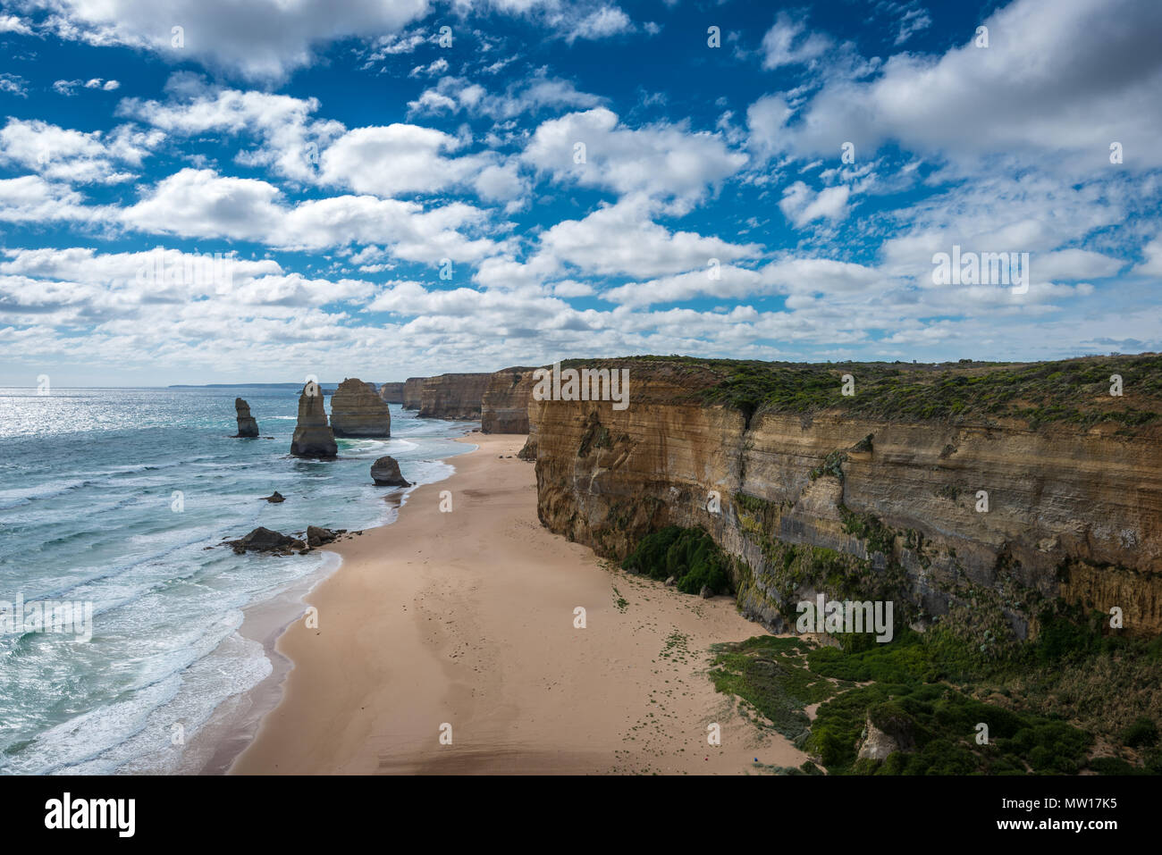 The Twelve Apostles, limestone stacks along the shore of Port Campbell ...