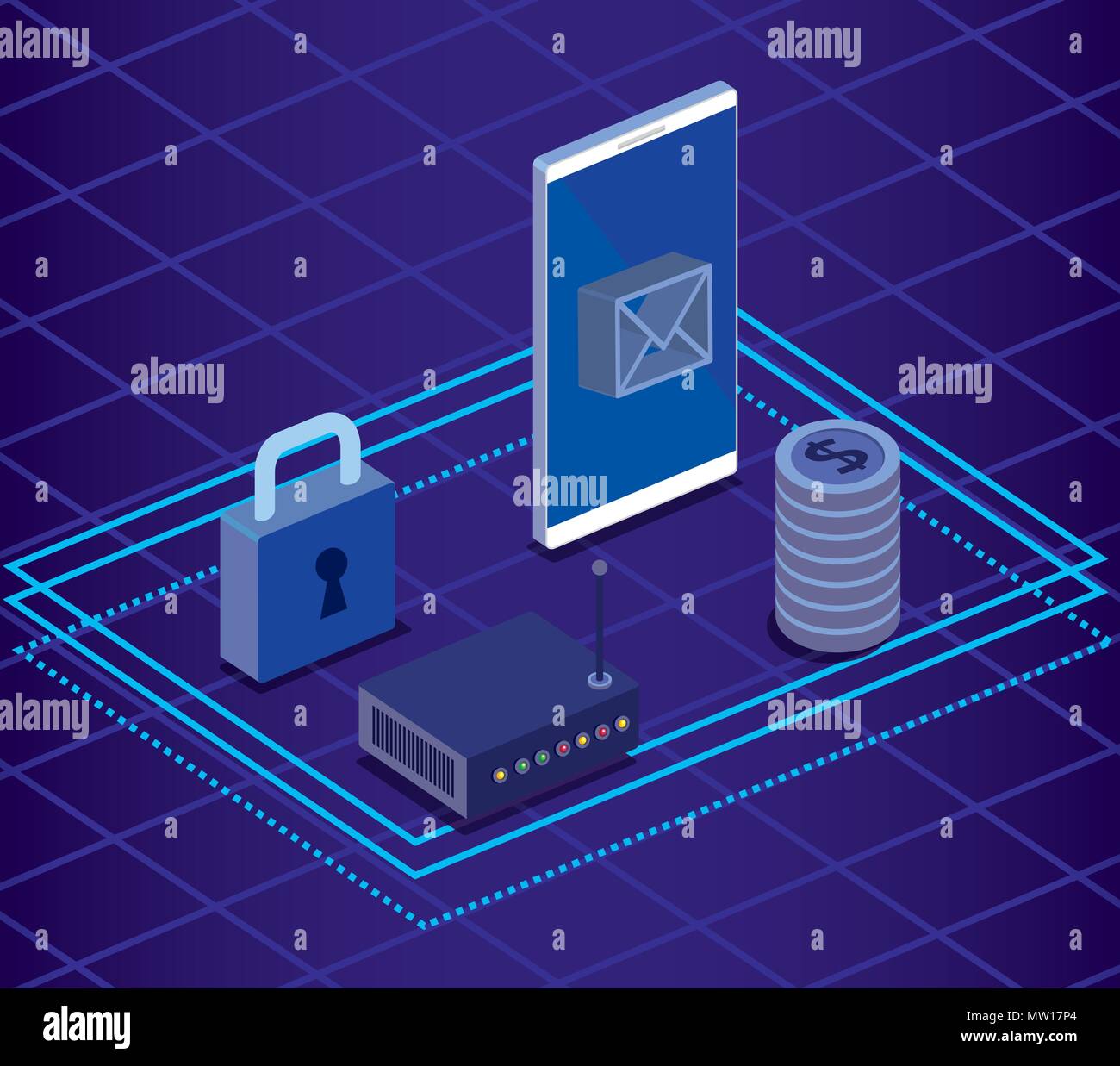 digital technology isometrics icons Stock Vector Image & Art - Alamy