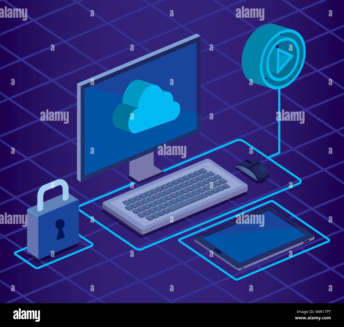 digital technology isometrics icons Stock Vector Image & Art - Alamy