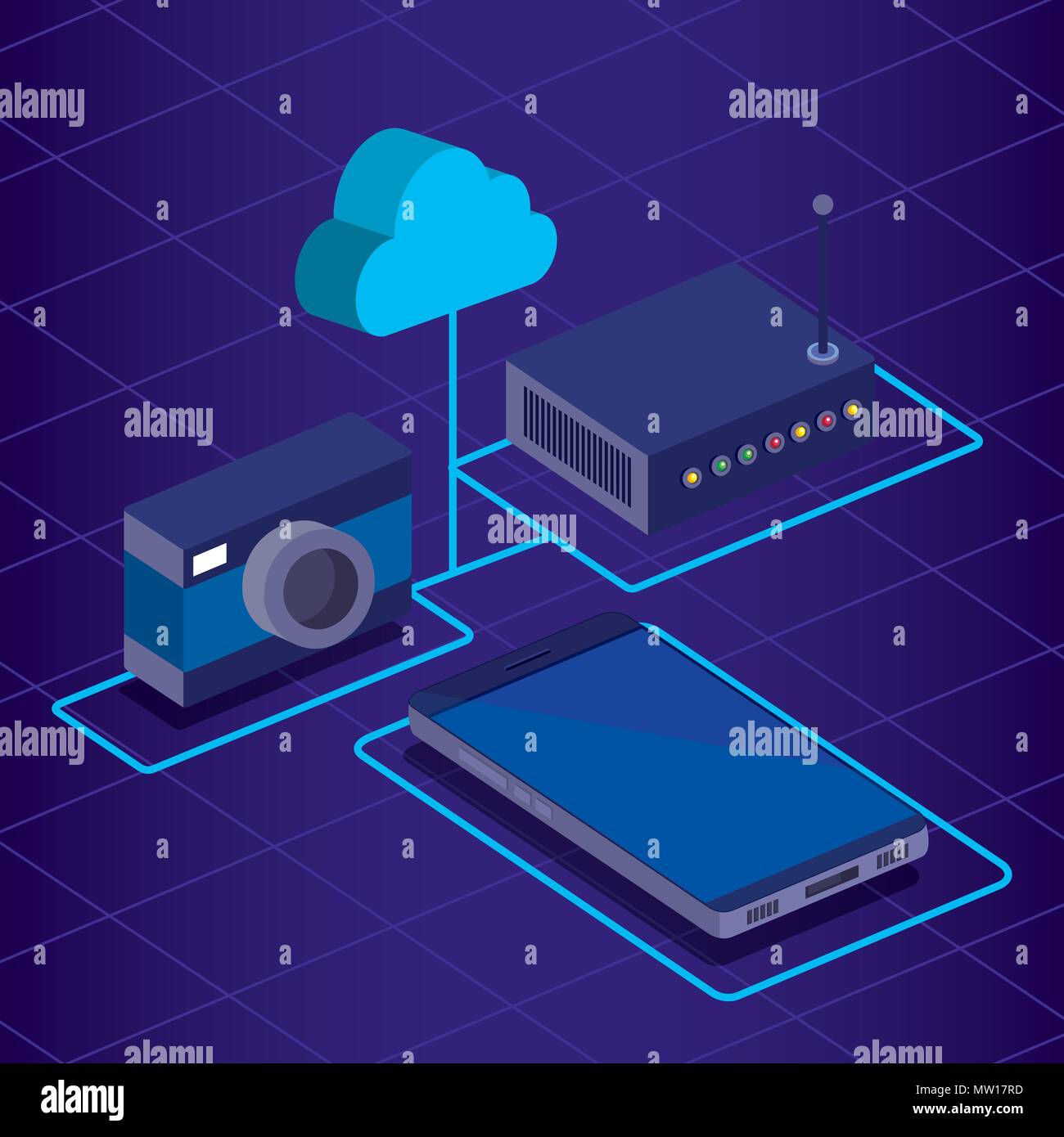 digital technology isometrics icons Stock Vector Image & Art - Alamy