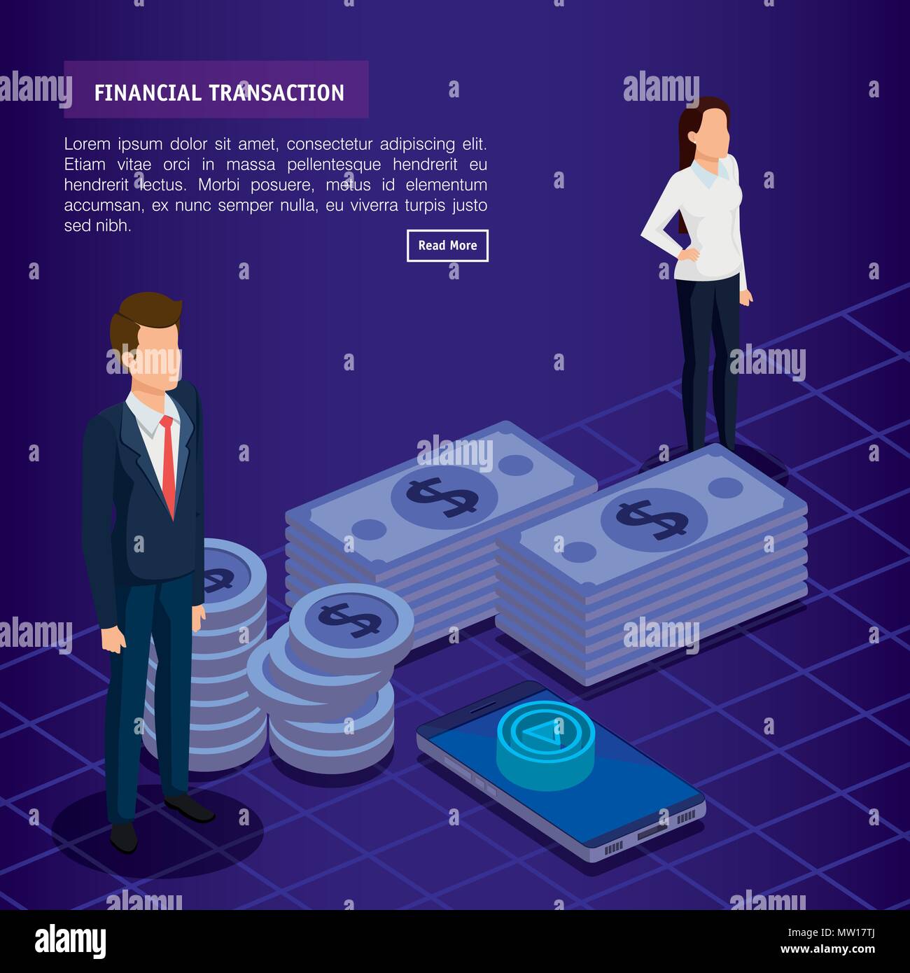finacial transaction with business people isometric Stock Vector Image ...