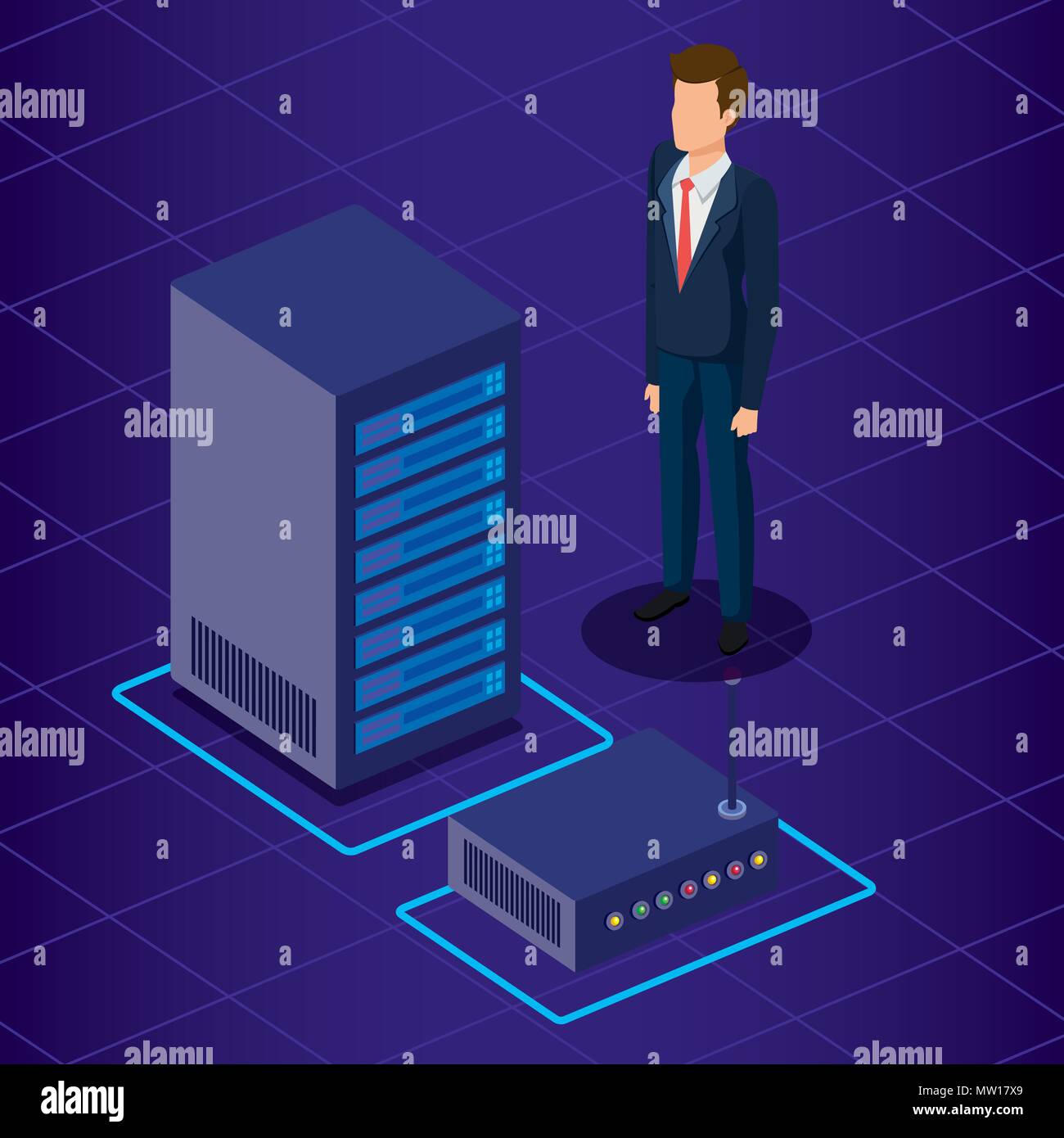 Person data center Stock Vector Images - Alamy