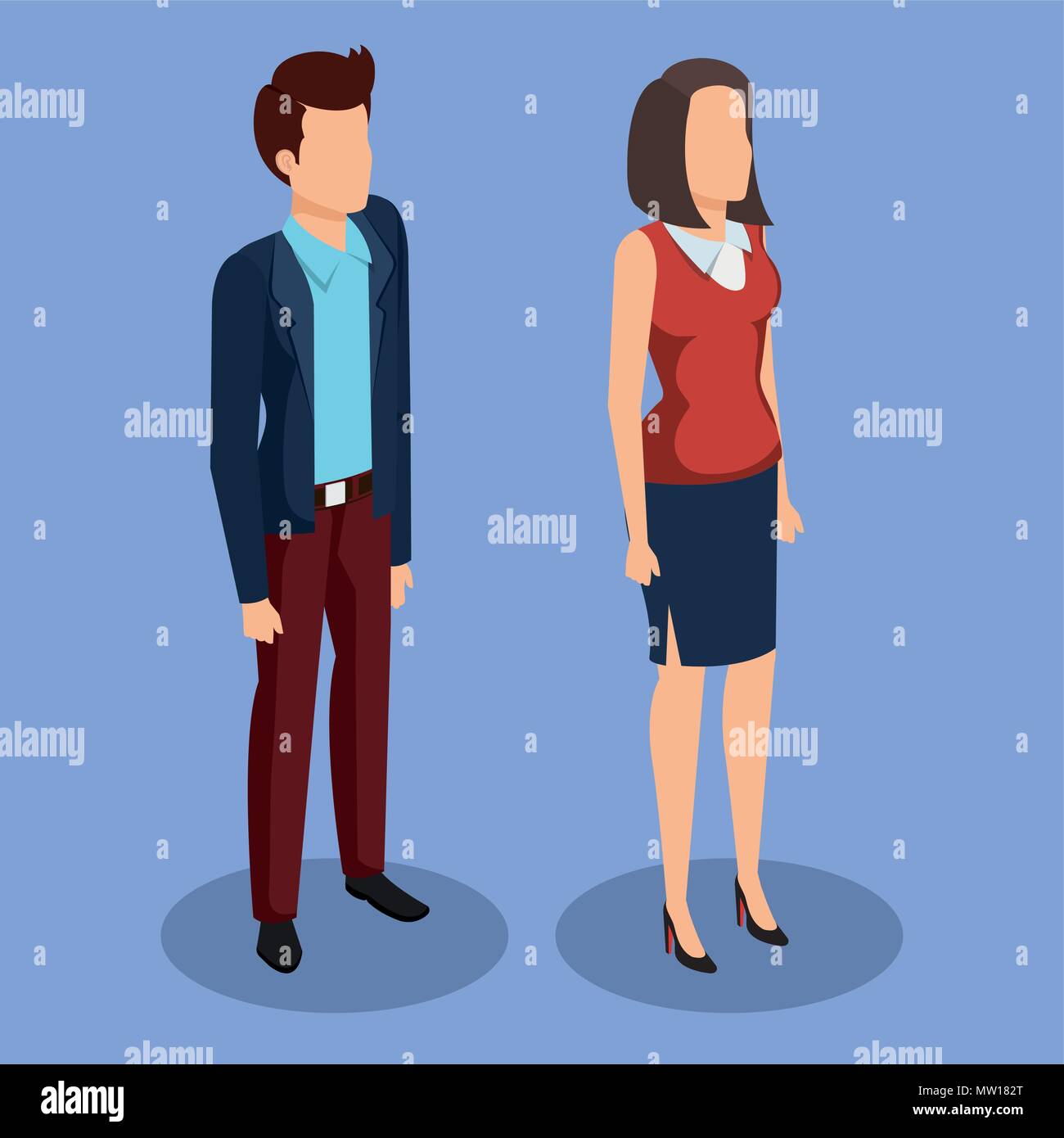 business couple isometric avatars Stock Vector Image & Art - Alamy